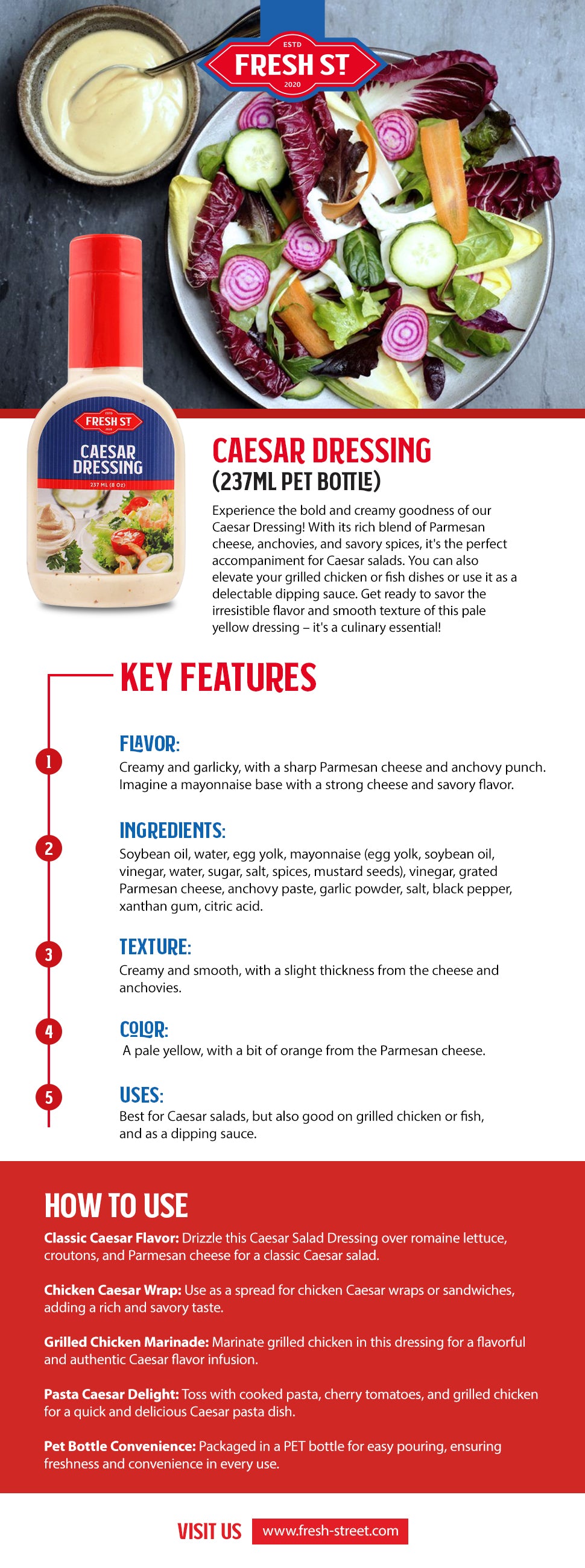 Caesar Salad Dressing 237ml | Fresh-Street – Fresh St!